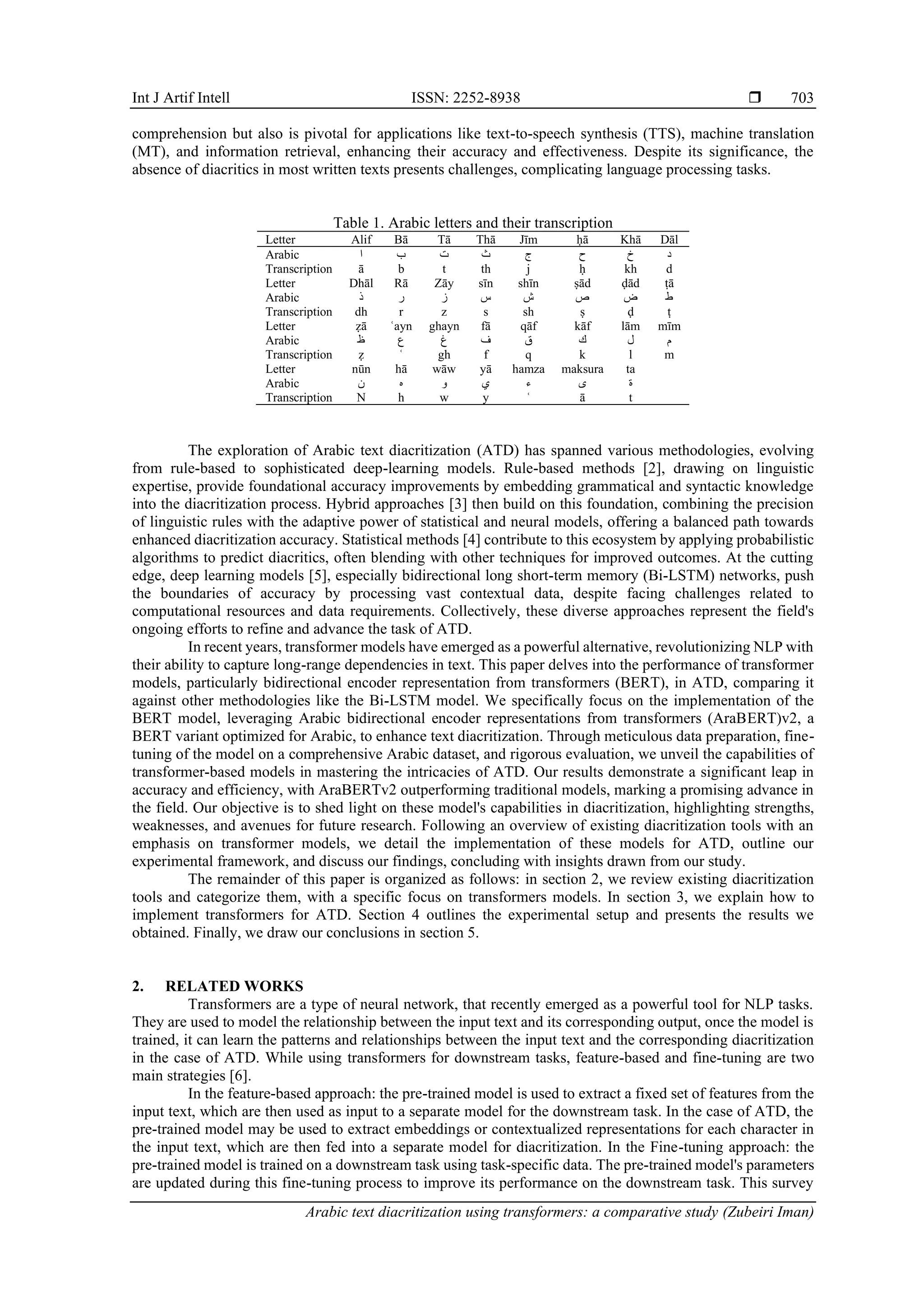 Arabic text diacritization using transformers: a comparative study | PDF