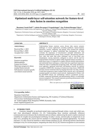 Optimized multi-layer self-attention network for feature-level data ...