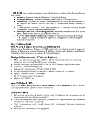 Parameshwar R_Profile JAN 2015 | PDF | Computer Networking | Computing