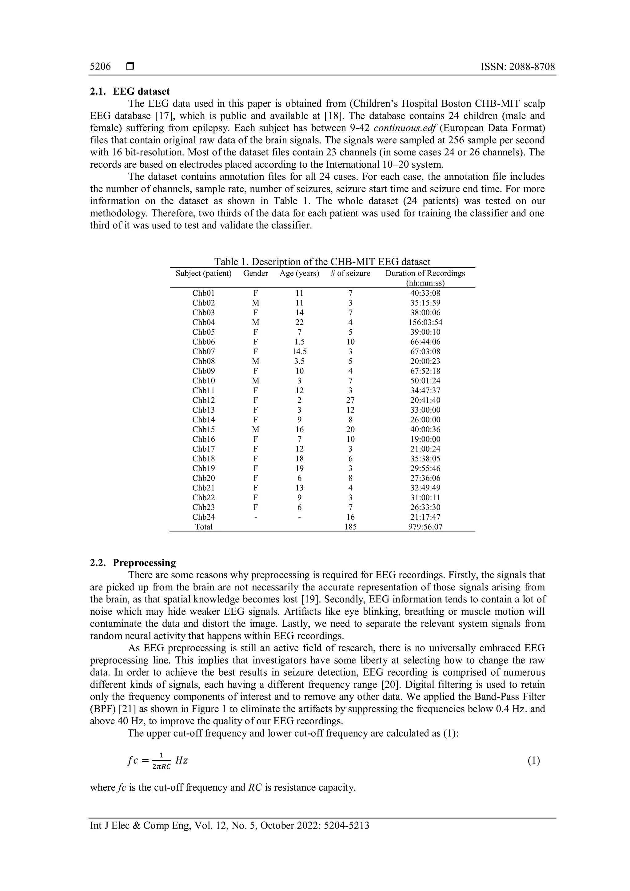 Effective electroencephalogram based epileptic seizure detection using ...