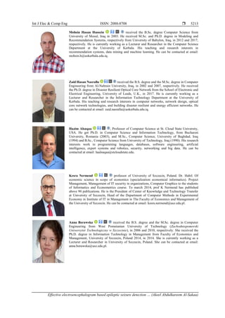 Effective electroencephalogram based epileptic seizure detection using support vector machine ...