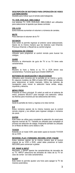 MANUAL CONTROL REMOTO | PDF