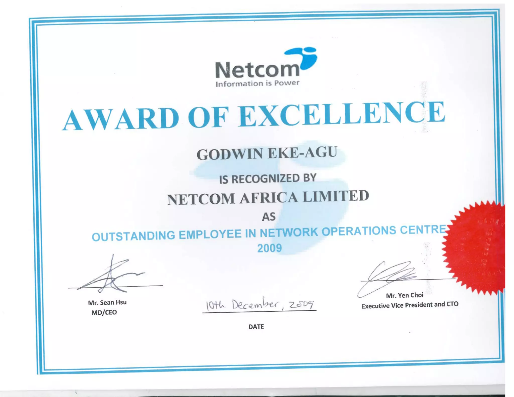 Award of Excellence_ Netcom Africa Ltd | PPT