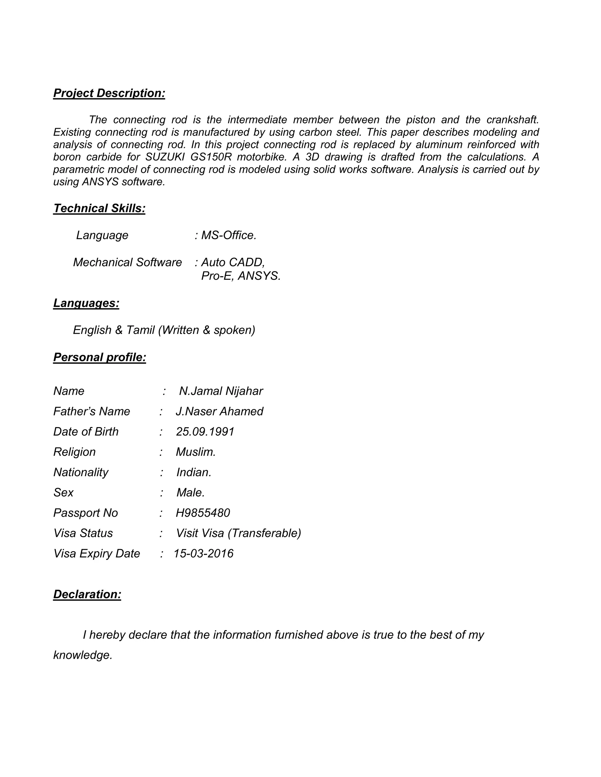 jamal cv 1 (1) (1) | PDF