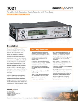 Sound Devices 702T | PDF