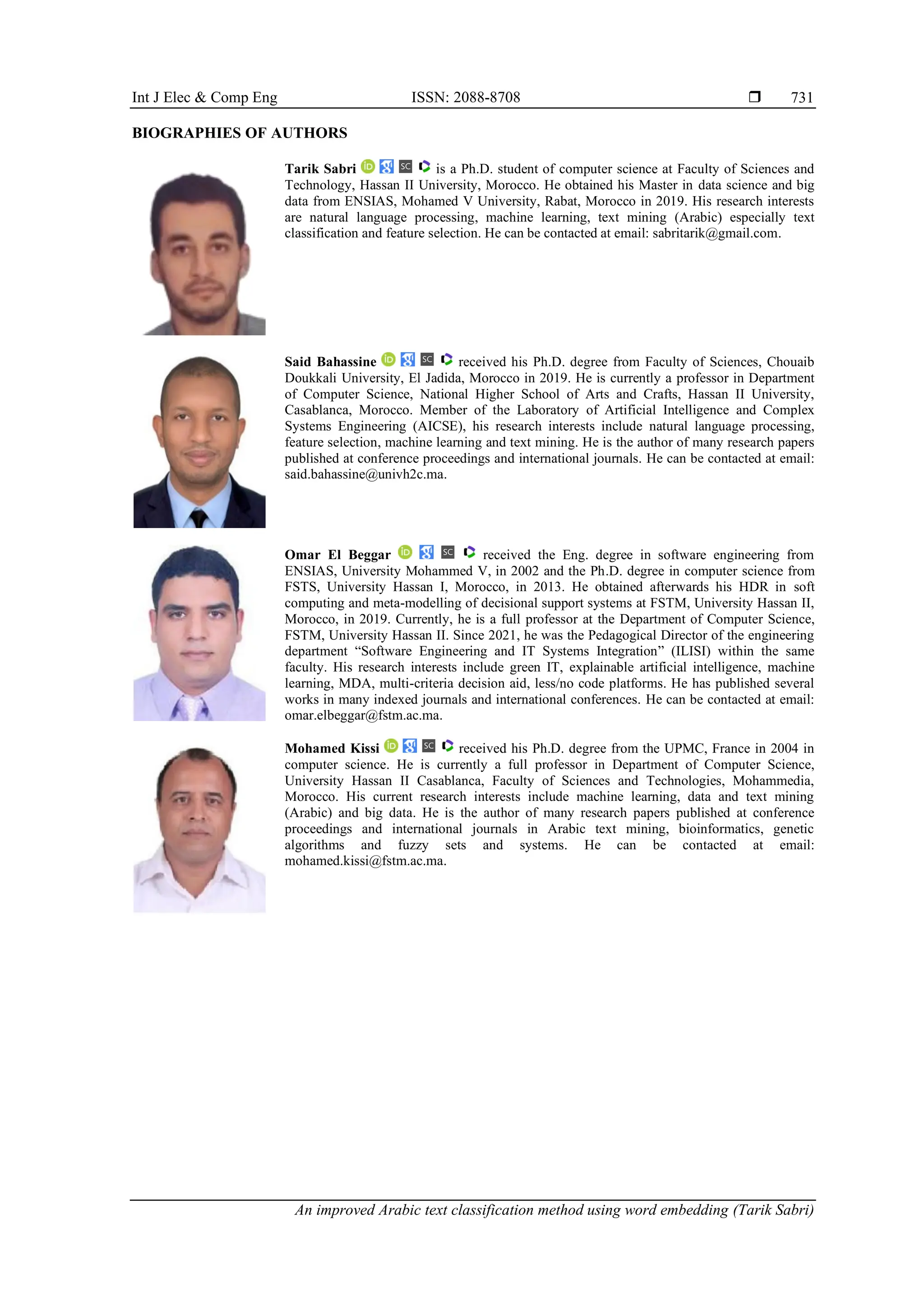 An improved Arabic text classification method using word embedding | PDF