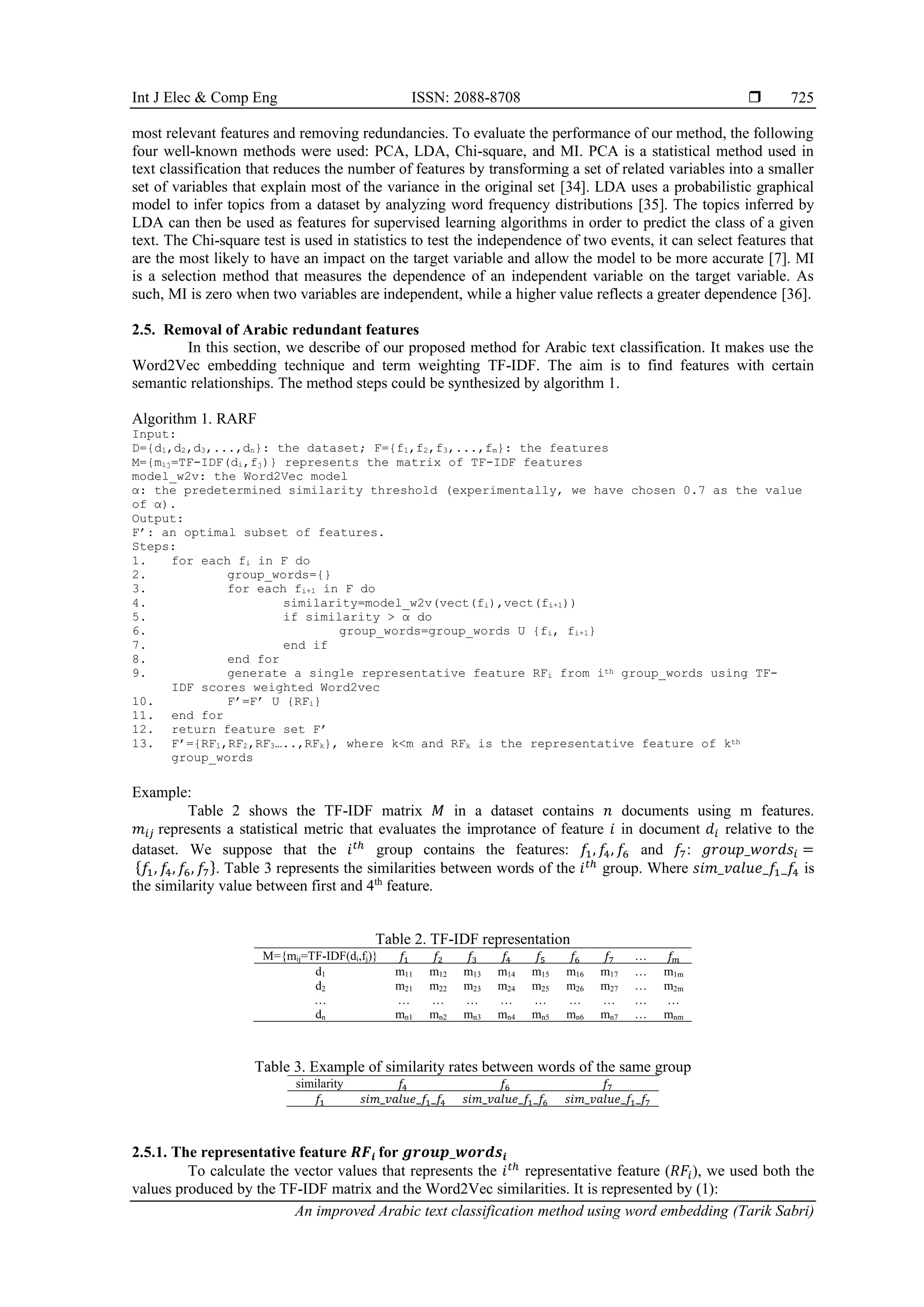 An Improved Arabic Text Classification Method Using Word Embedding Pdf