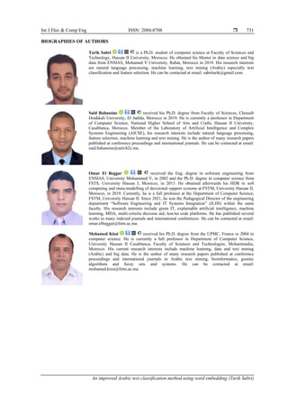 An improved Arabic text classification method using word embedding | PDF