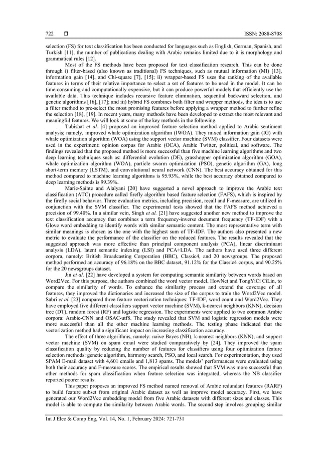 An improved Arabic text classification method using word embedding | PDF