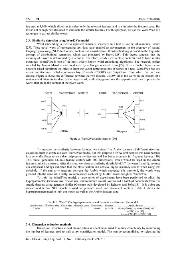 An improved Arabic text classification method using word embedding | PDF