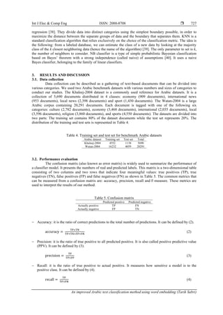 An improved Arabic text classification method using word embedding | PDF