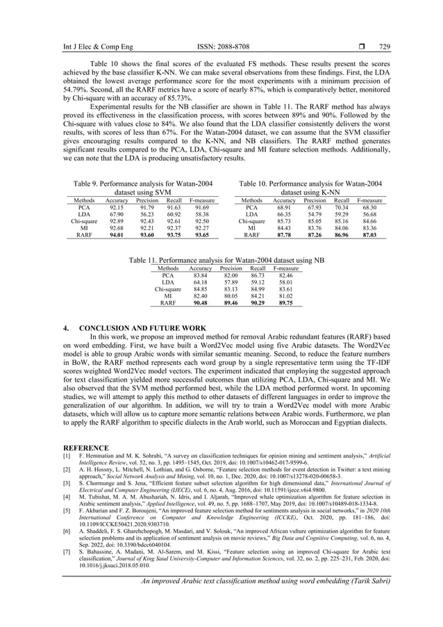 An Improved Arabic Text Classification Method Using Word Embedding Pdf
