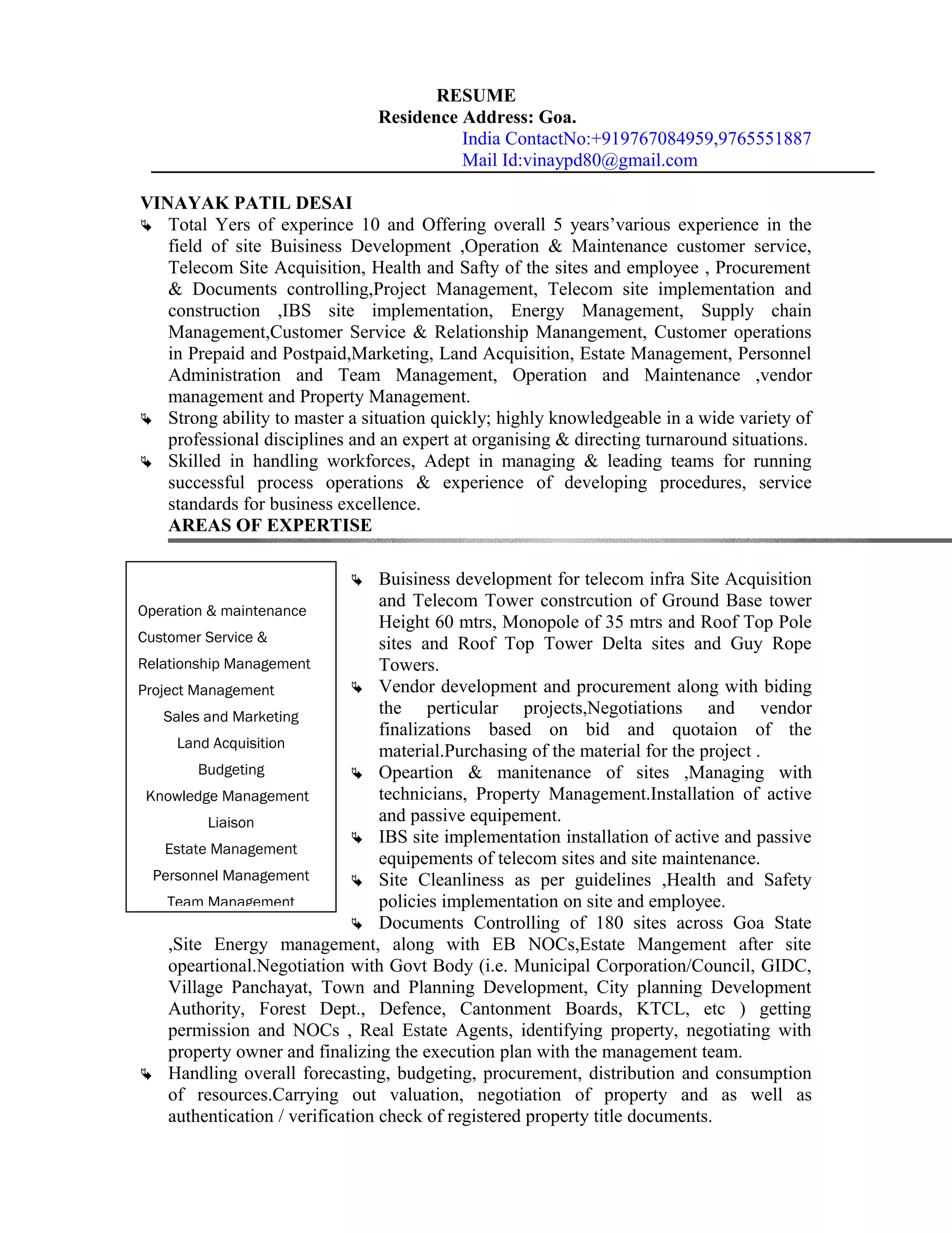 Vinayak CV New | DOC
