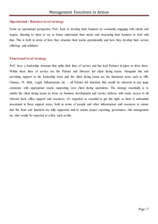 Management Report on PwC - Final | DOCX | Business Administration ...