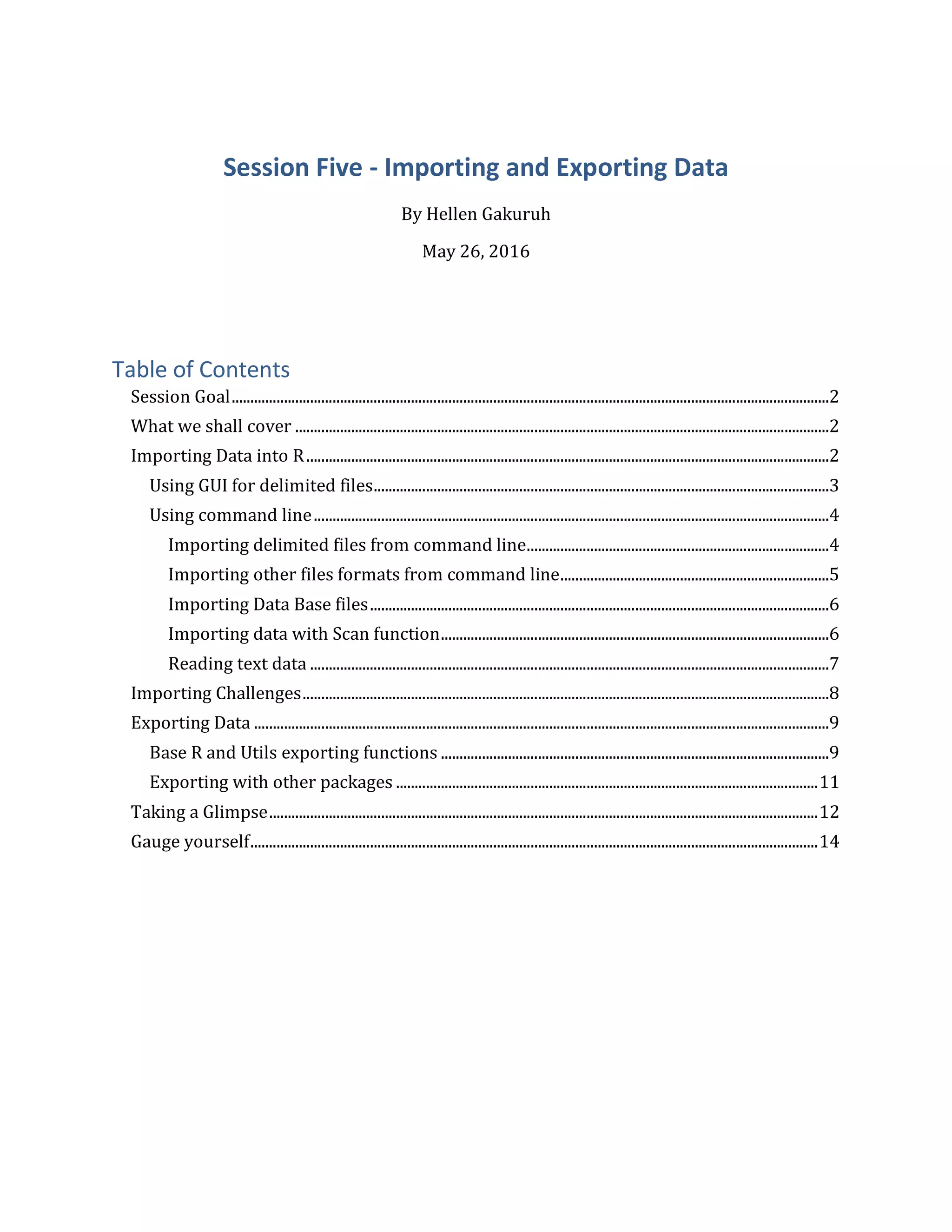 SessionFive_ImportingandExportingData | PDF SessionFive_ImportingandExportingData | PDF
