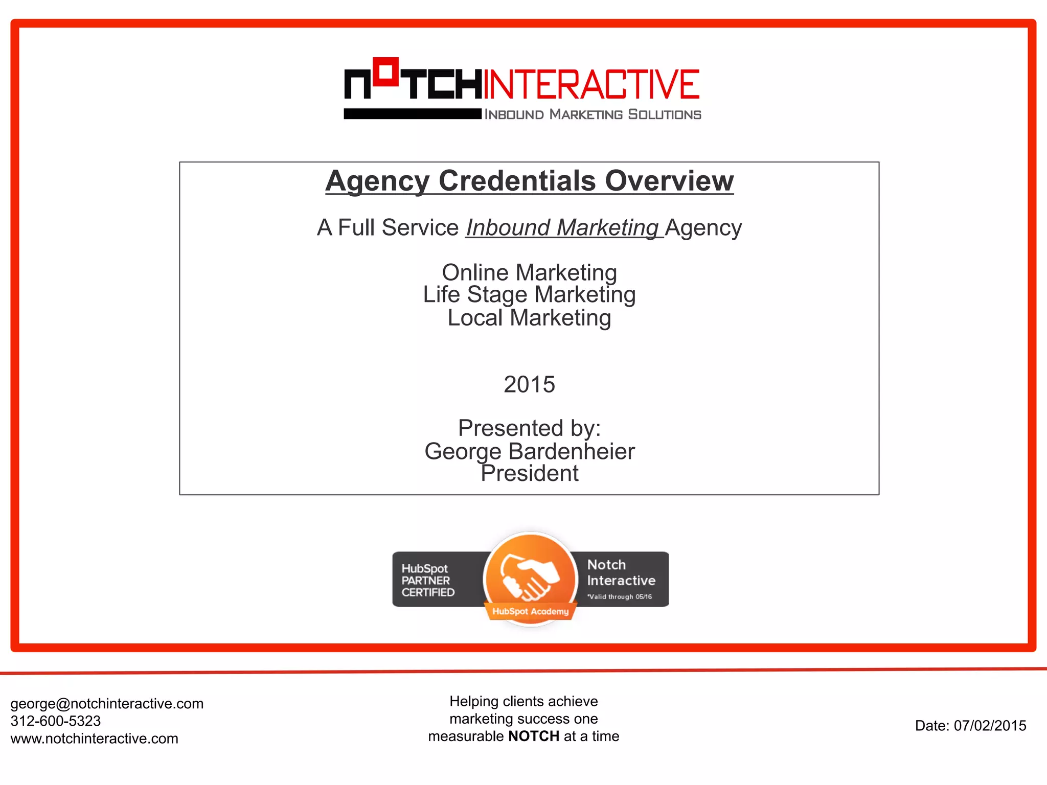 Notch Interactive Agency Credentials | PPT