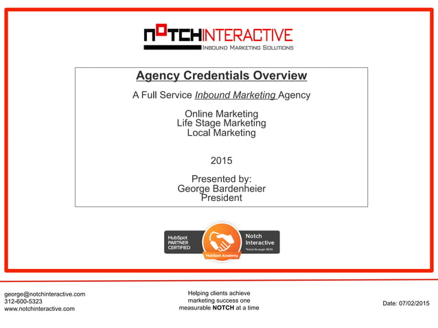 Notch Interactive Agency Credentials | PPT