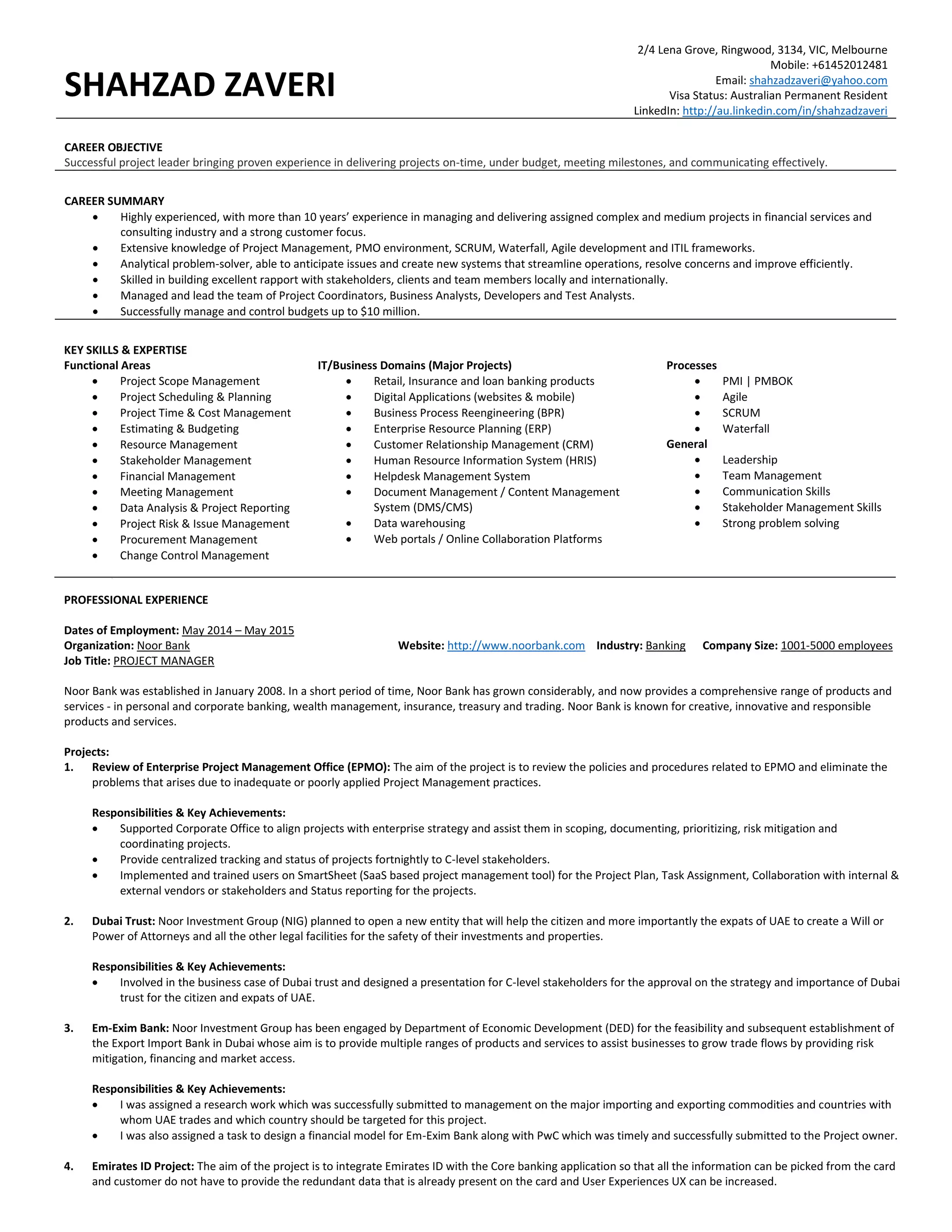 Shahzad Zaveri CV | PDF