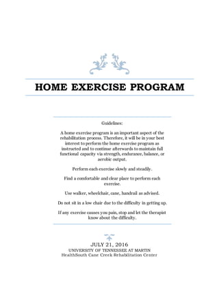 Intern Home Exercise Program | PDF