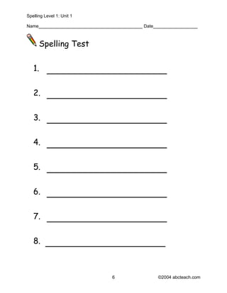 70404047 spelling-level1-unit01 | PDF
