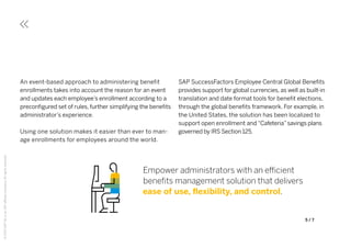SAP SuccessFactors Global Benefits | PDF
