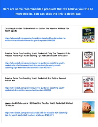 Coaching Basketball For Dummies The National Alliance For Youth Sports ...