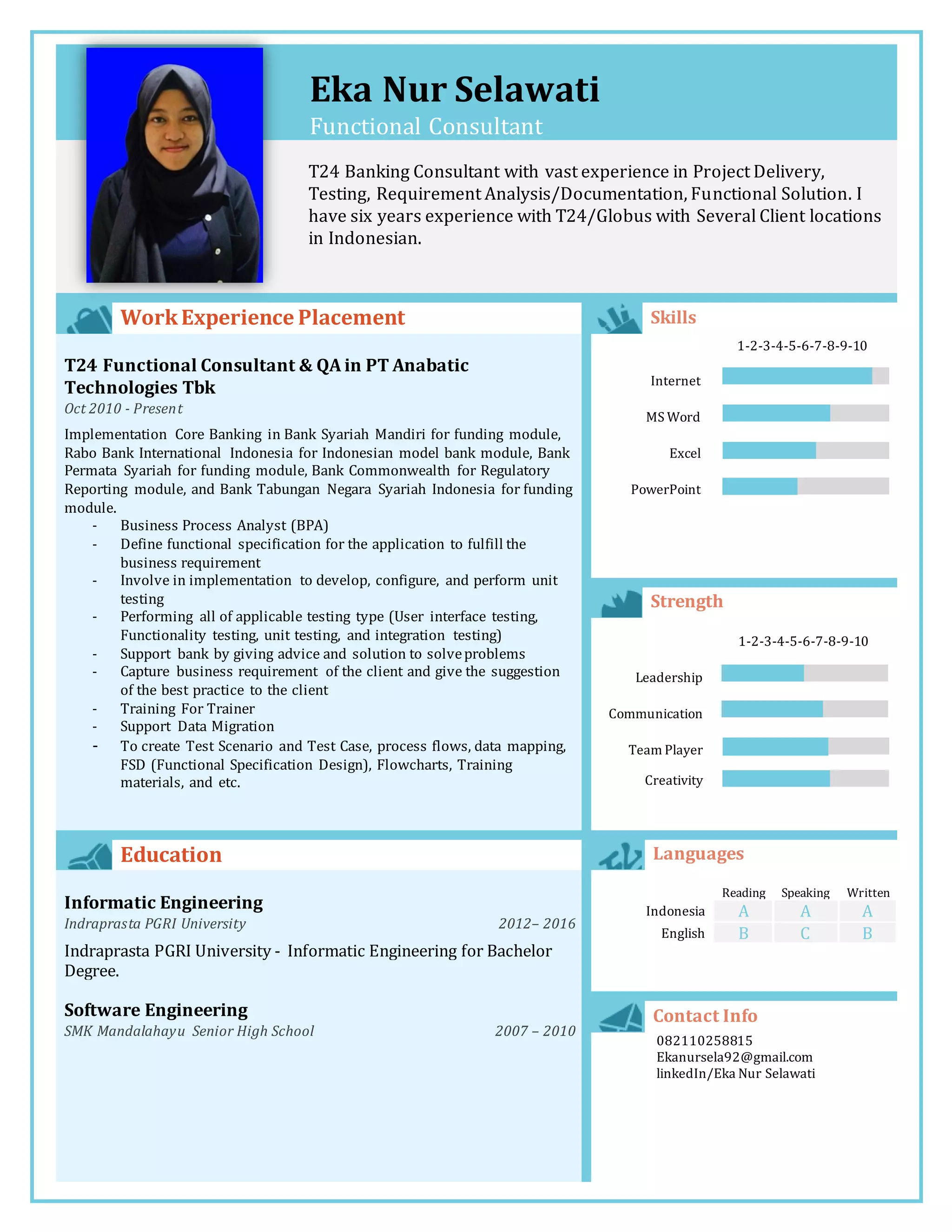 CV eka nur selawati | PDF | Computing | Technology & Computing