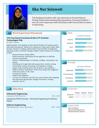 CV eka nur selawati | PDF | Computing | Technology & Computing
