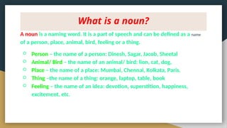 An Introduction to Noun as Part of speech function | PPTX