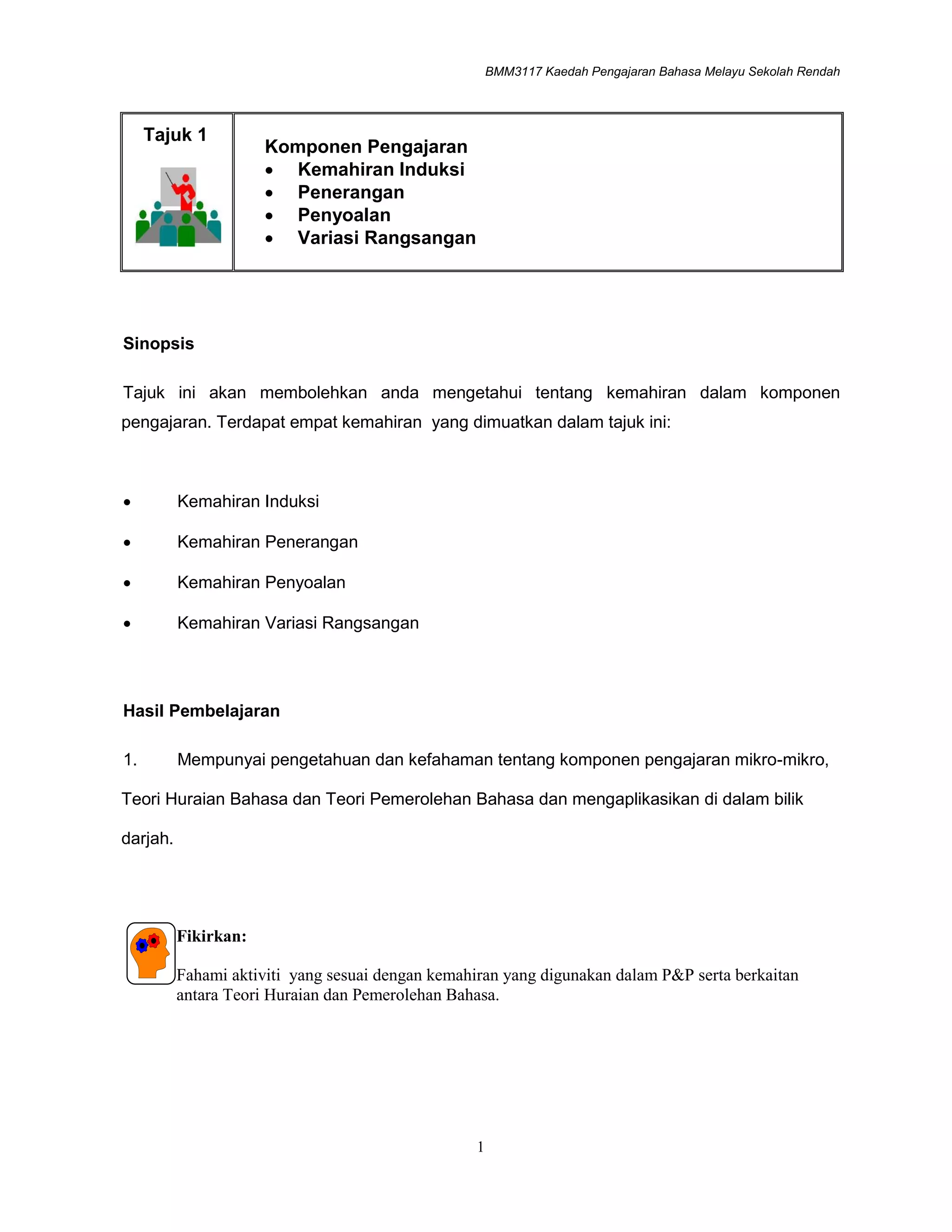 70473486 modul-bmm-3117-kaedah-pengajaran-bahasa-melayu-sekolah-rendah | PDF