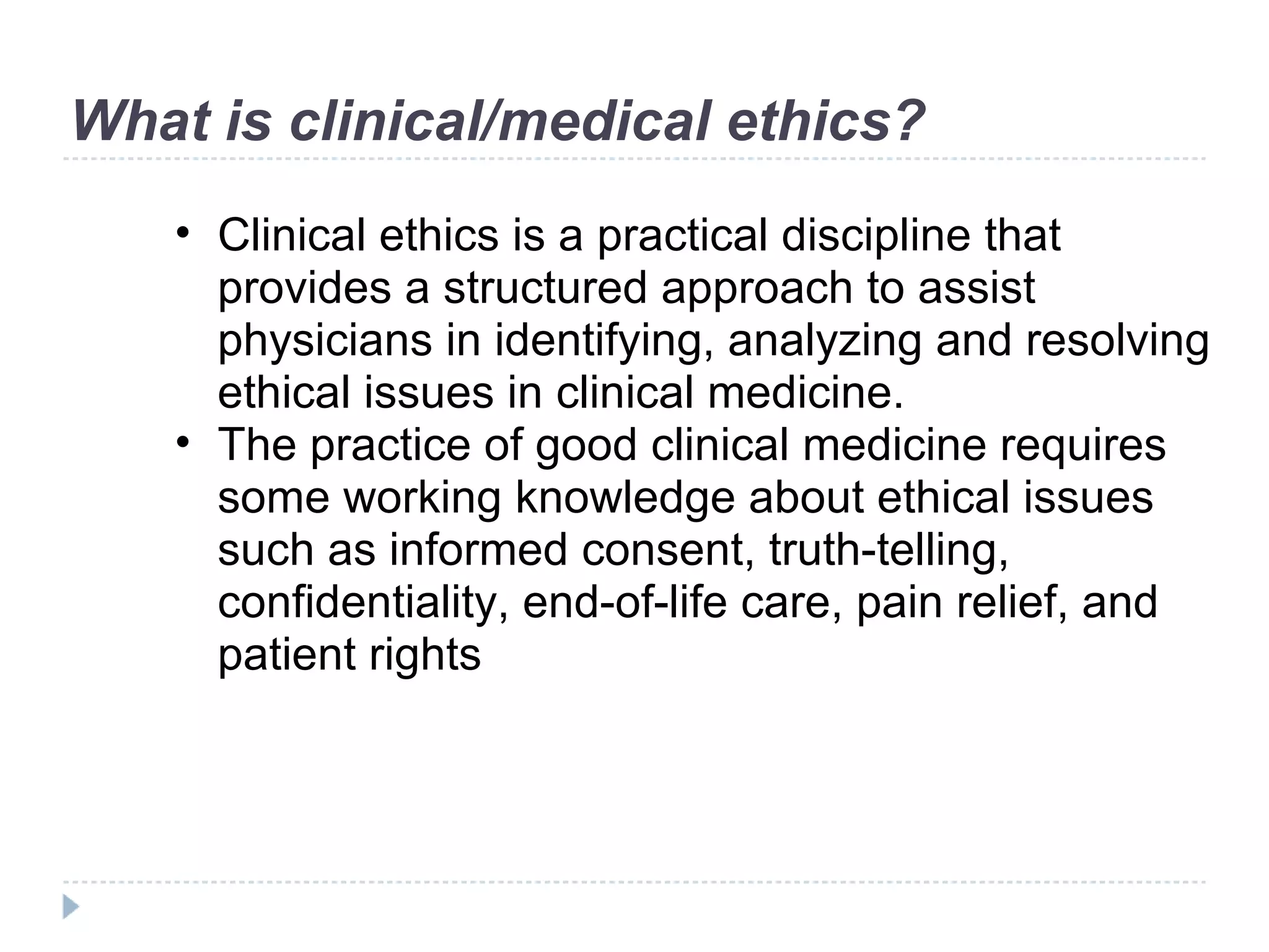 Introduction To Medical Ethics (University of Tabuk) | PPT