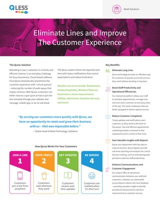 QLess Retail Solutions Sales Sheet 2016 | PDF