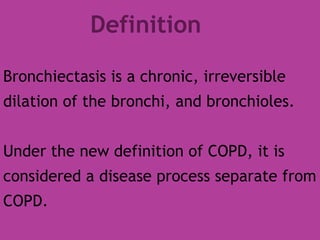 BRONCHIECTASIS and their causes, symptoms | PDF
