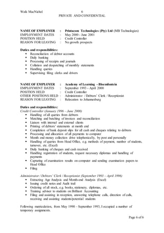 Wafa_MacNichol_CV___11 | DOCX | Business Accounting & Finance | Business