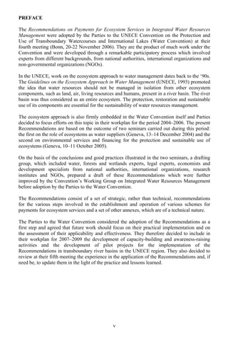 Recommendations on Payments for Ecosystem Services in Integrated Water ...