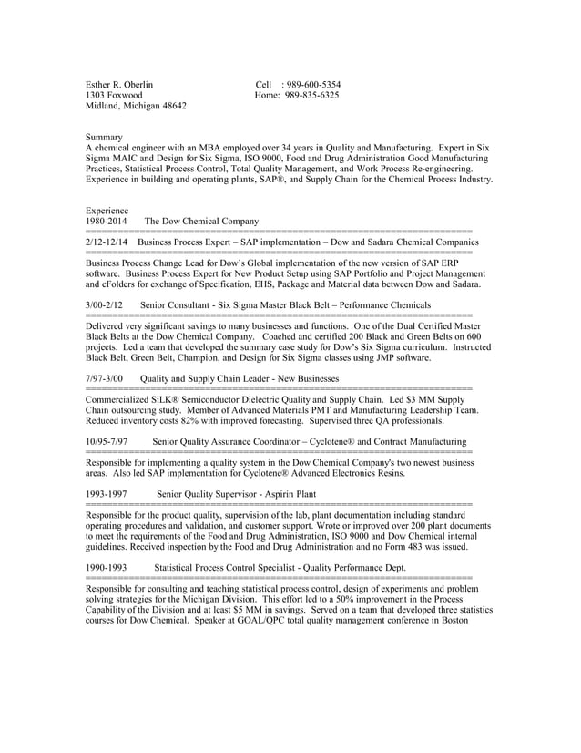 E Oberlin Resume | DOC