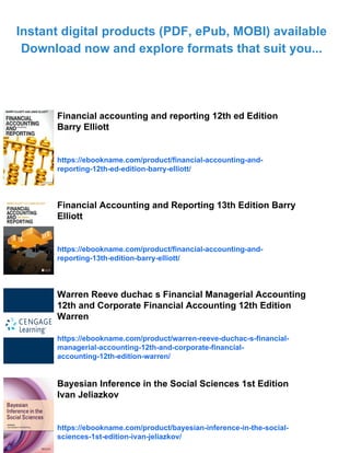 Financial Accounting and Reporting 12th Edition Barry Elliott | PDF