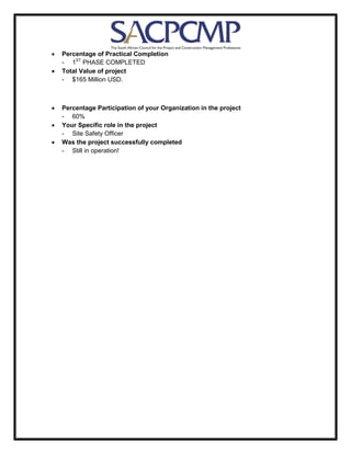 PROJECT PROFILE ANNEXURE A2 QAPCO | PDF