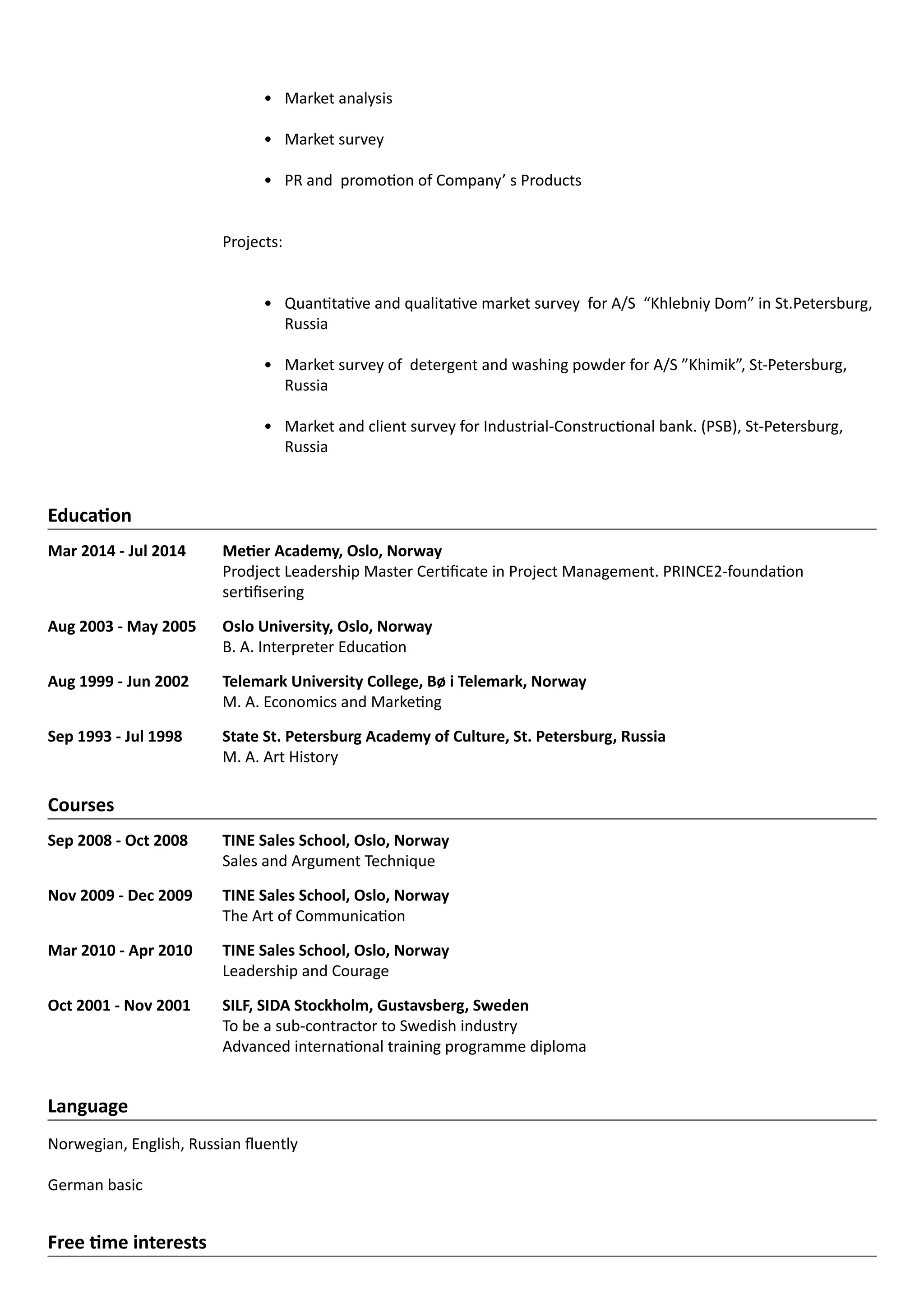 Resume Anastasia Van-Mayer 2015 | PDF