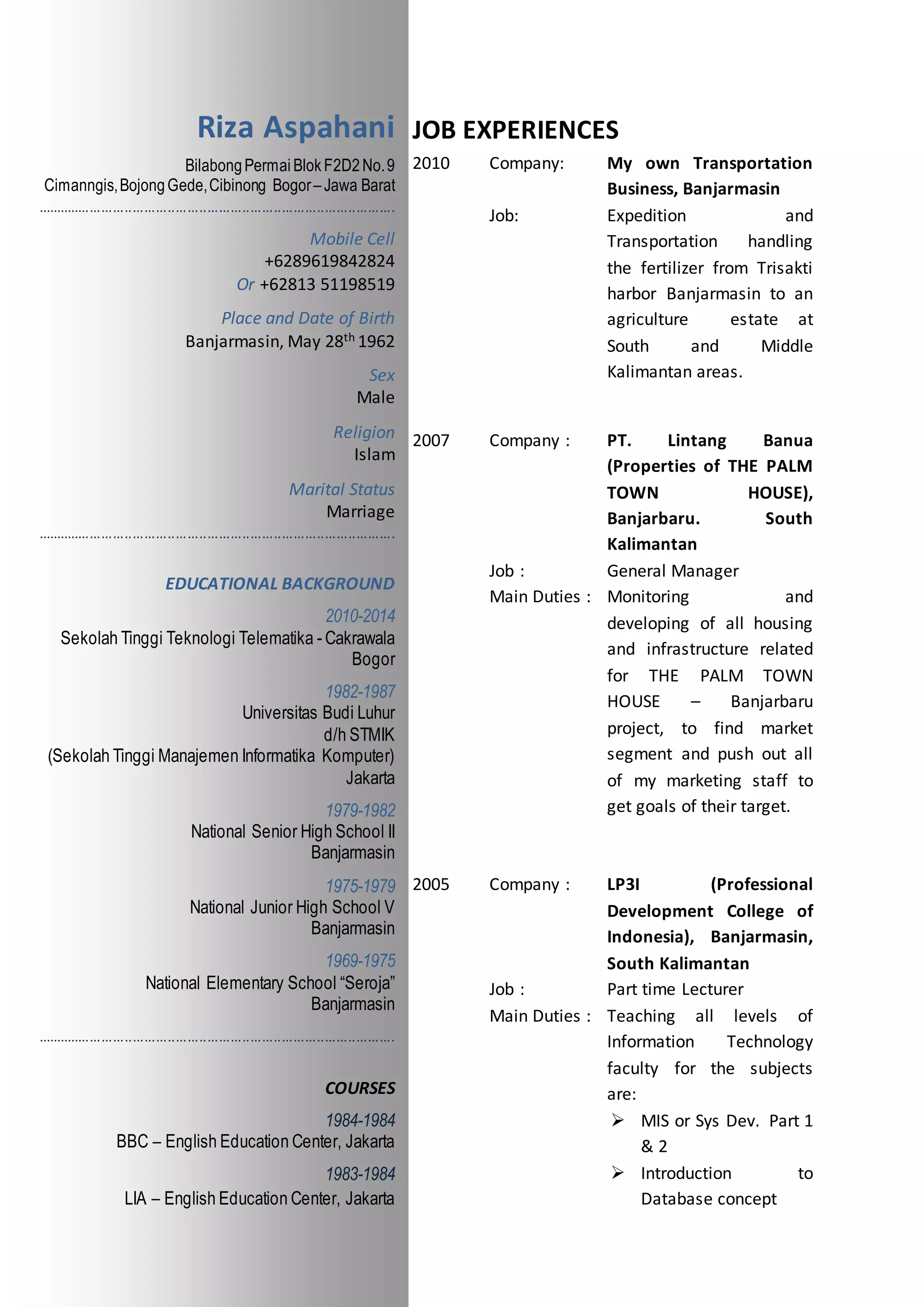 CV Riza new updated | DOCX