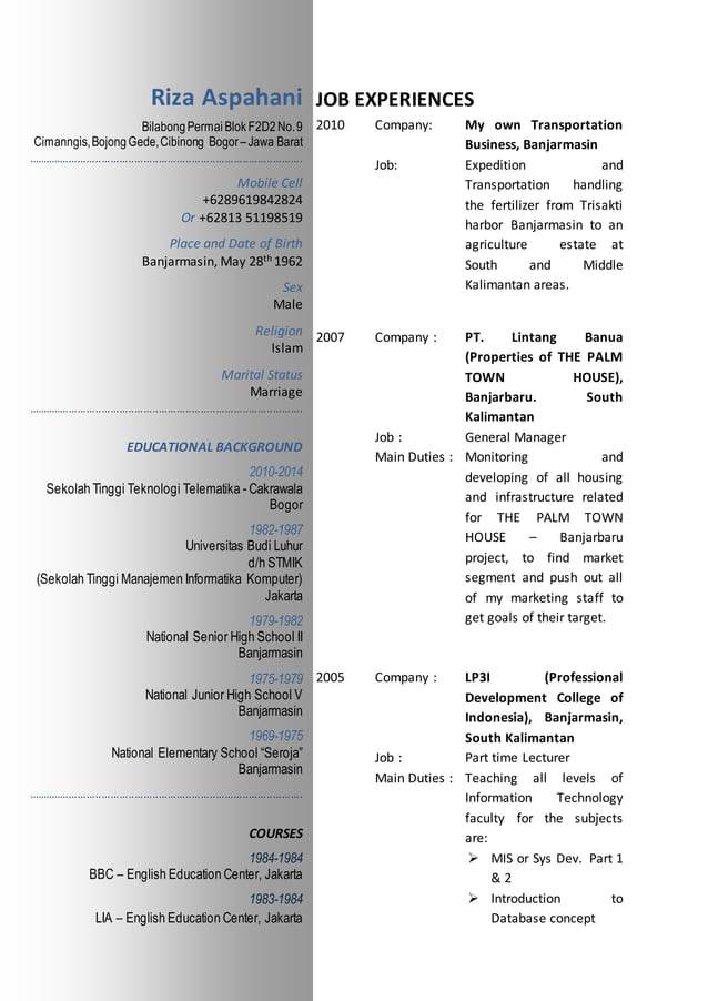 CV Riza new updated | PDF