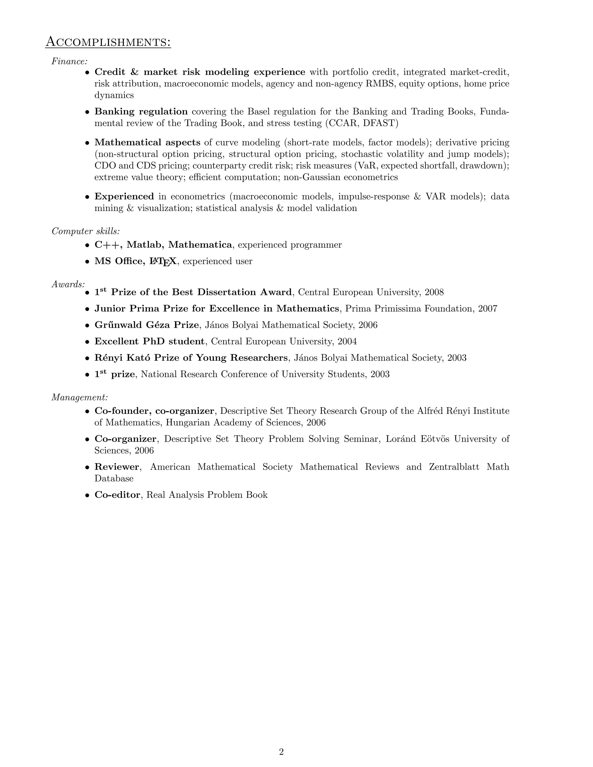 Matrai_resume_2015 | PDF