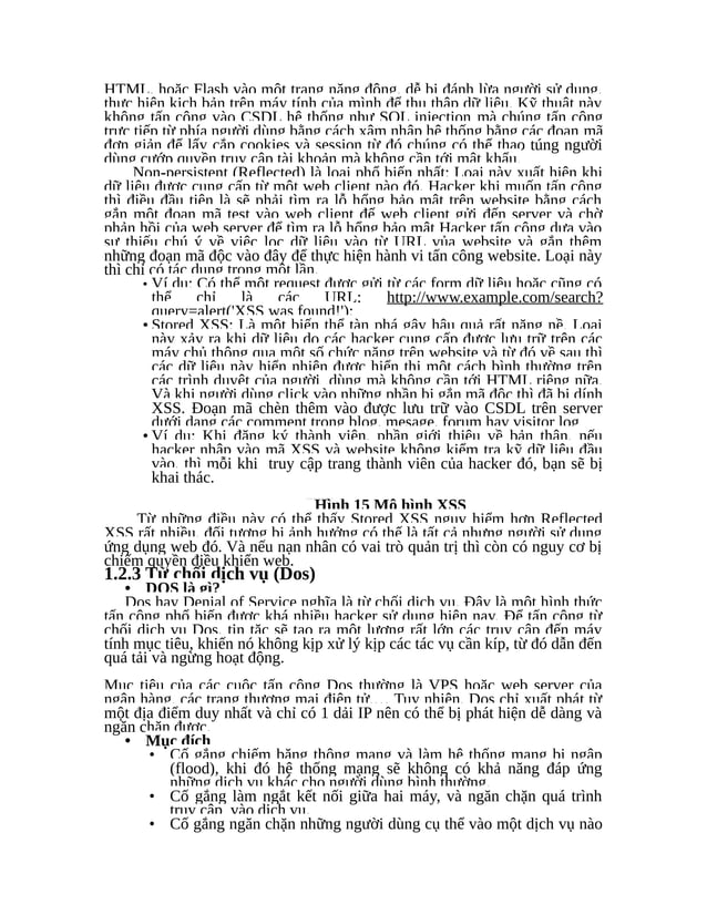 Đồ án thực tập cơ sở các kĩ thuật tấn công SQL injection và cách phòng ...