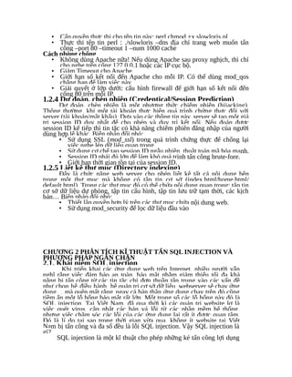 Đồ án thực tập cơ sở các kĩ thuật tấn công SQL injection và cách phòng ...