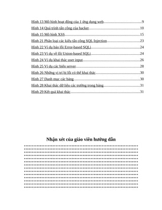 Đồ án thực tập cơ sở các kĩ thuật tấn công SQL injection và cách phòng ...