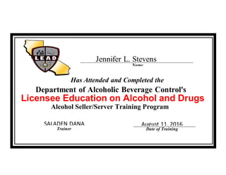 LEAD Certification - Jennifer Stevens | PPT