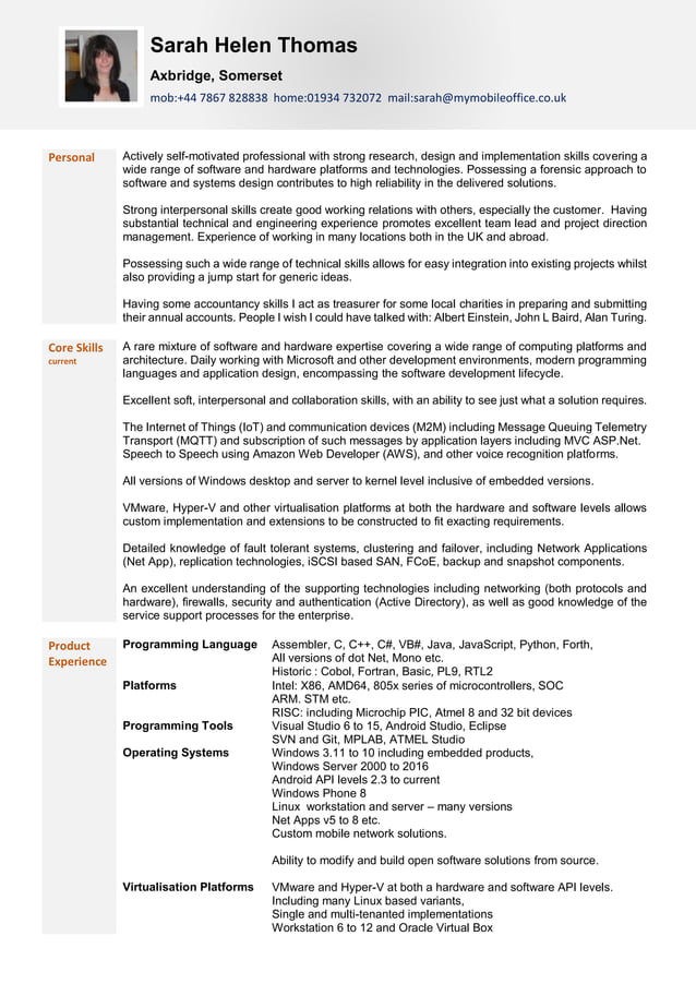 Sarah CV 2016 External | PDF