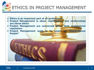 Code of Ethics in Context of Project Management | PPSX