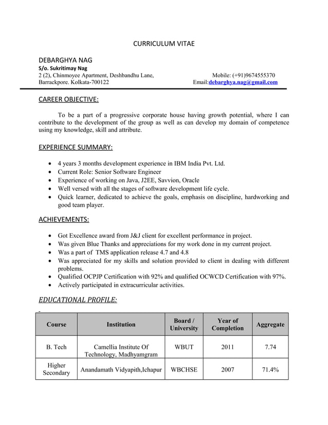 DebarghyaNag_Resume | PDF