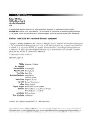Windows Server 2003 best practices for enterprise deployments 1st ...
